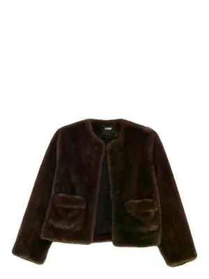 Maje Faux-fur Jacket - Brown