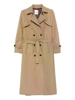 Sandro Double-breasted Belted Trench Coat - Brown