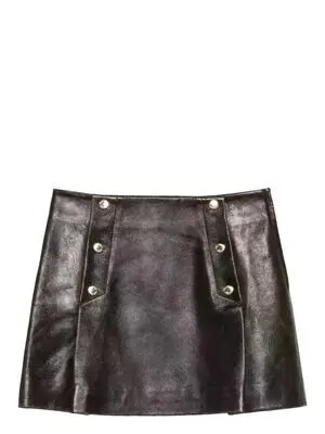 Sandro Leather Mini Skirt - Brown
