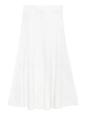 Maje Ribbed A-line Skirt - Neutrals