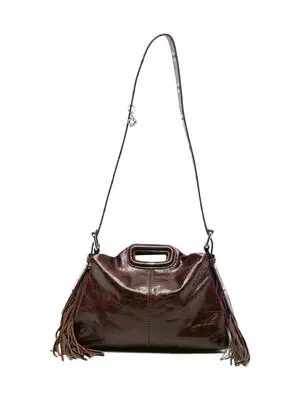 Maje Leather Fringe Tote - Brown