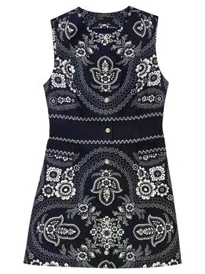 Maje Bandana-print Mini Dress - Blue