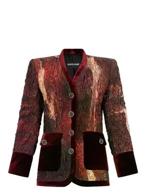 Roberto Cavalli Fitted Silk Jacket - Red