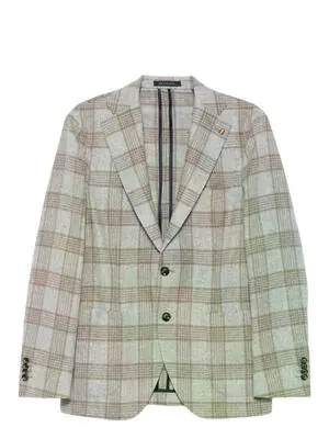 LATORRE Plaid-pattern Blazer - Grey