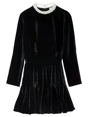 Sandro Velvet Mini Dress - Black
