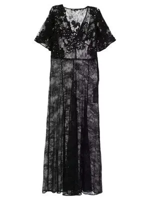 Maje Sequin-embellished Maxi Dress - Black
