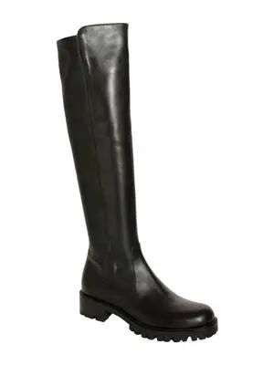 CHUCKIES Lug-sole Knee-high Boots - Black