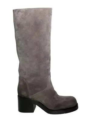 CHUCKIES Suede Block Heel Boots - Grey