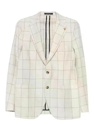 LATORRE Grid-pattern Blazer - Neutrals