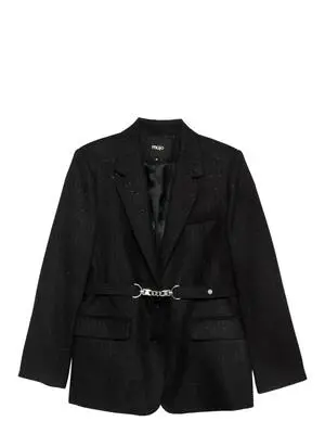 Maje Pinstripe Blazer - Black