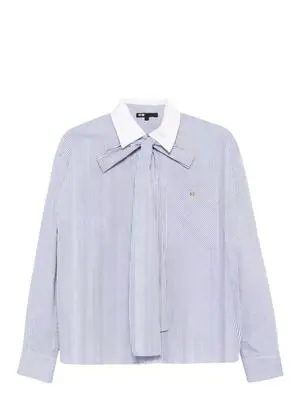 Maje Striped Tie-neck Shirt - Blue