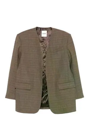 Sandro Checked Pattern Blazer - Brown