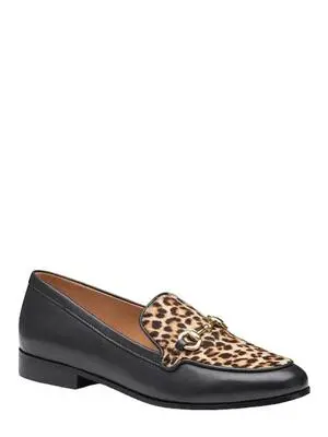 Johnston & Murphy Ali Genuine Calf Hair Bit Loafer - Black Leopard