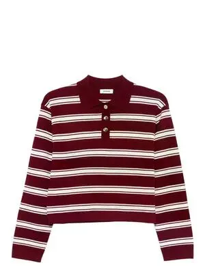 Sandro Striped Polo Top - Red