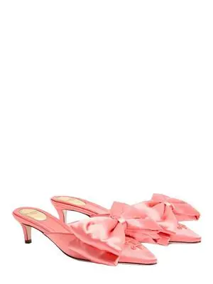 Valentino Garavani Yolande Bow Pointed Toe Mule Pump - Salmon