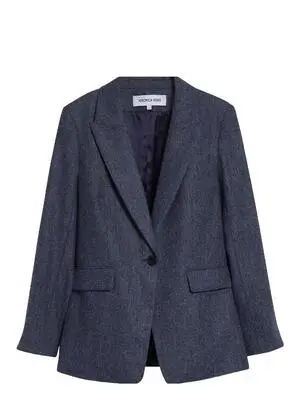 Veronica Beard Vega Wool Dickey Jacket - Blue Melange