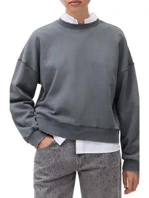 Mango Cotton Sweatshirt - Charcoal