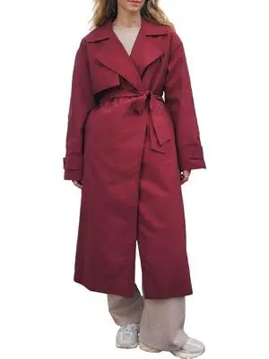 NEXT Cotton Blend Trench Coat - Red