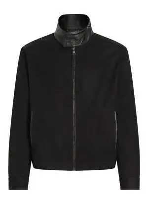 Dolce & Gabbana Leather-trim Bomber Jacket - Black