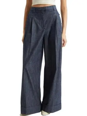 3.1 Phillip Lim Tailored Wide Leg Jeans - Washed Indigo