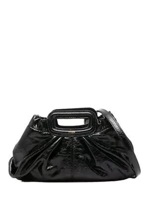 Maje Mini Handbag With Gathered Details - Black