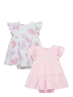 LITTLE ME Skirted Bodysuits Pack Of 2 - Pink