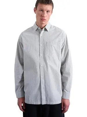 Topman Oversize Stripe Button-up Shirt - Ecru Multi