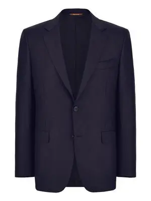 Canali Navy Pure 150's Wool Blazer - Blue