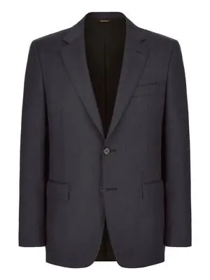 Canali Charcoal Pure 150's Wool Blazer - Grey