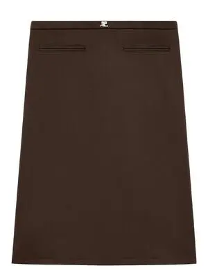 COURREGES Midi Skirt With Logo - Brown