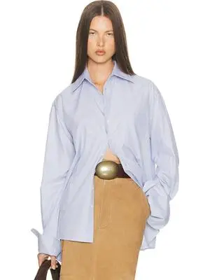HELSA Classic Oversized Shirt - Blue Check