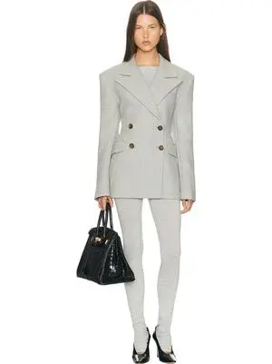 HELSA Italian Wool Blend Blazer - Light Heather Grey