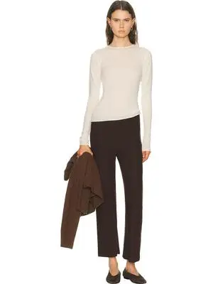 SKIMS Sheer Cashmere Long Sleeve Top - Egret