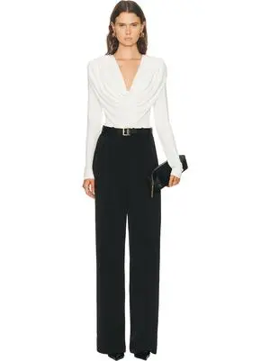 Wardrobe.NYC Evening Cowl Neck Top - White