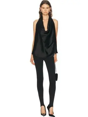 Wardrobe.NYC Satin Halter Blouse - Black