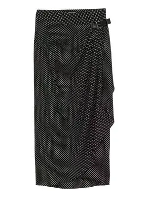 TOM FORD Polka-dot Midi Skirt - Black
