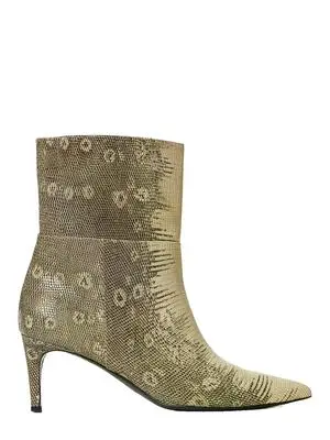 TWINSET Lizard-Print Pointed-Toe Boots