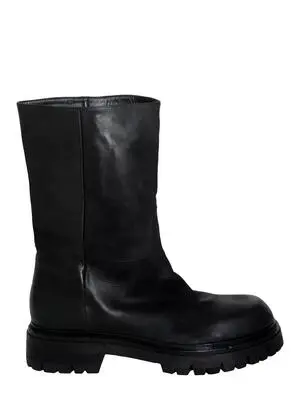 CHUCKIES Lug-sole Mid-calf Boots - Black