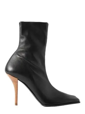 Alaïa 90 Leather Ankle Boots - Black