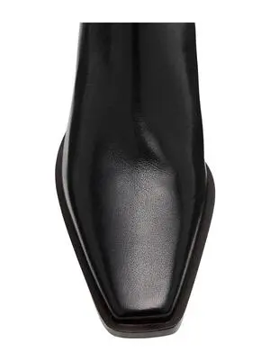 Brunello Cucinelli Leather Wool Western Chelsea Booties - Black