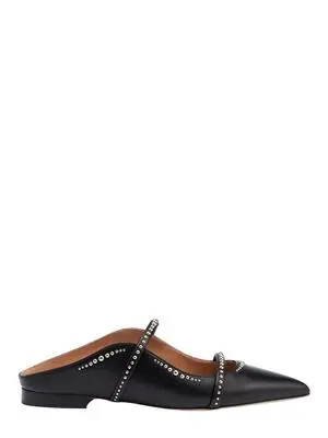 MALONE SOULIERS Maureen Studded Leather Mules - Black
