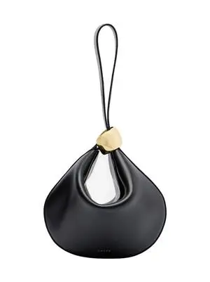 AMANU Amanu Zambia Small Leather Top Handle Bag Black