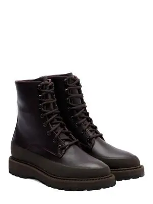 Le Monde Beryl Dolomite Leather Lace-Up Boots Purple