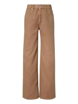 Brunello Cucinelli Mid-rise Wide-leg Pants - Brown
