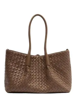Bottega Veneta Pinacoteca Intrecciato Leather Tote Bag - Brown