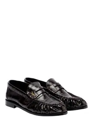 Saint Laurent Eel Leather Penny Loafers - Brown