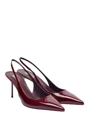 Paris Texas Lidia 70 Patent Leather Slingback Pumps - Burgundy