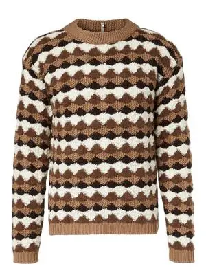 Moncler Wool And Alpaca-blend Jacquard Sweater - Brown