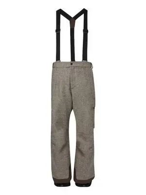 Moncler Houndstooth Wool Ski Salopettes - Grey