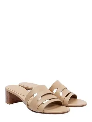 GIANVITO ROSSI 35 Leather Sandals - Beige